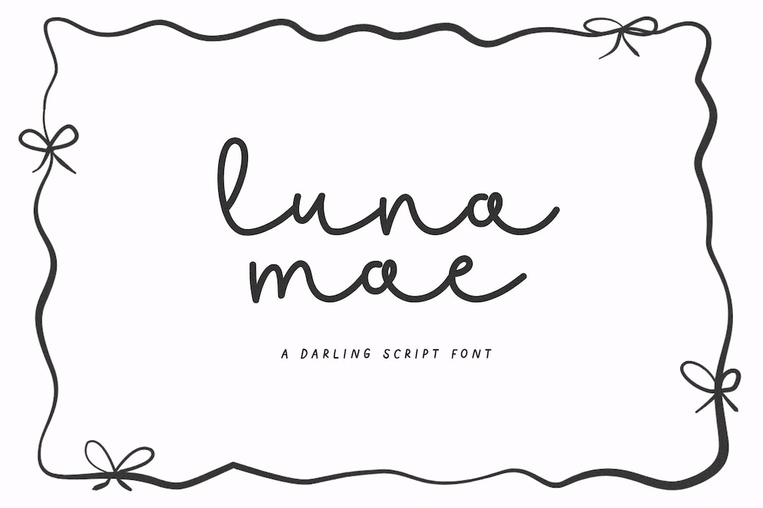 Luna Mae Font - Cute Script Font, Cricut Fonts, Wedding Fonts, Canva ...