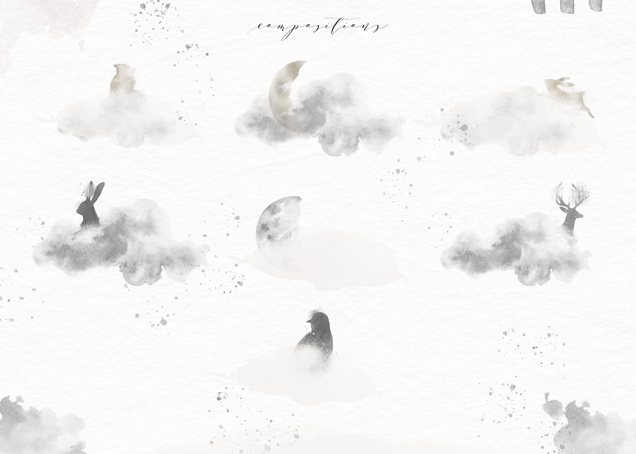 Alpine Forest - Watercolor Alphabet & Animal Elements - Frames ...