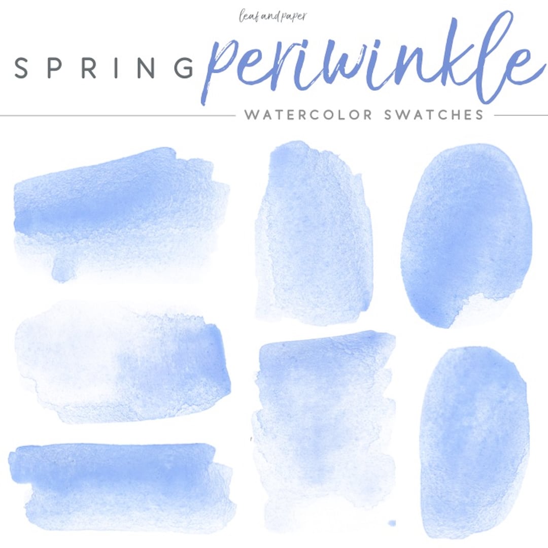 Watercolor PERIWINKLE Swatches - PURPLE / BLUE Watercolor Clipart ...