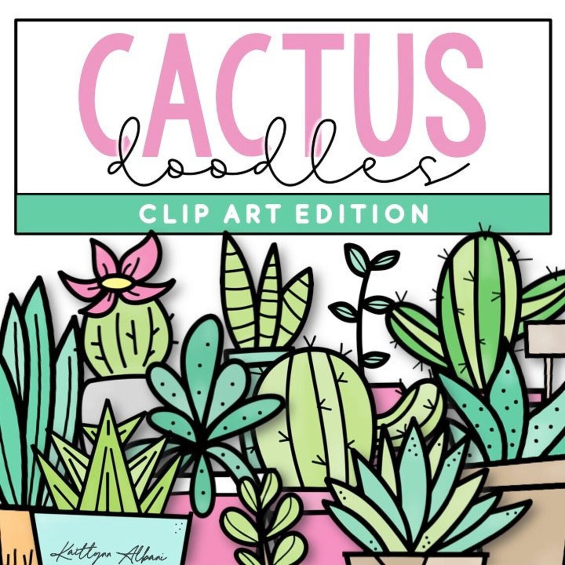 Cactus & Succulents Clip Art Cactus Doodles Illustrations - Etsy
