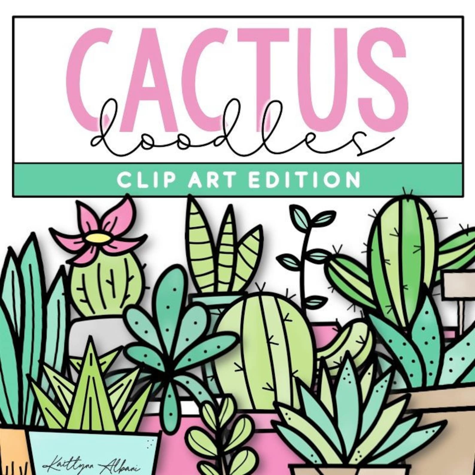 Cactus & Succulents Clip Art Cactus Doodles Illustrations - Etsy