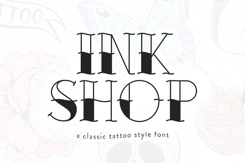 Inkshop Font - Tattoo Font, Old School Font, Tattoo Letters, Cricut ...