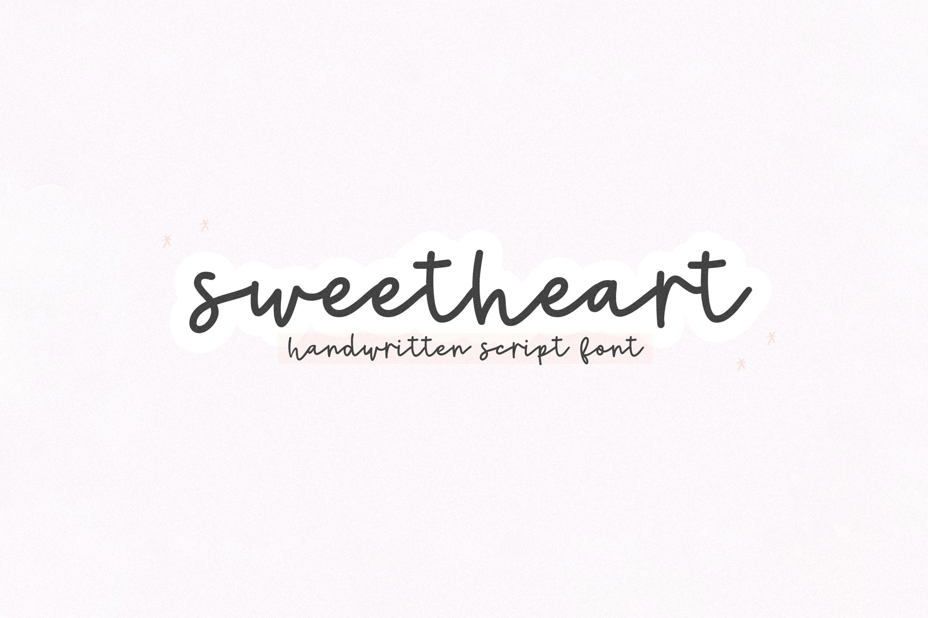Sweetheart Font - Handwritten Script Font, Cricut Fonts, Cursive Font ...