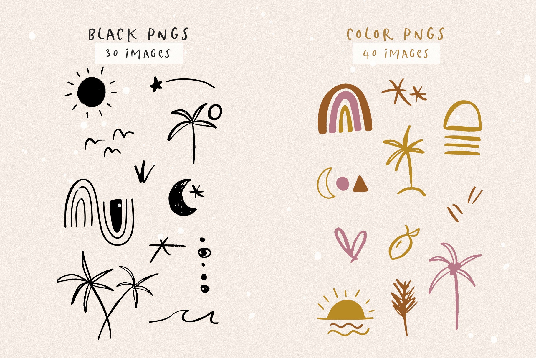 Boho Illustrations Clip Art Blogger Boho Illustrations | Etsy