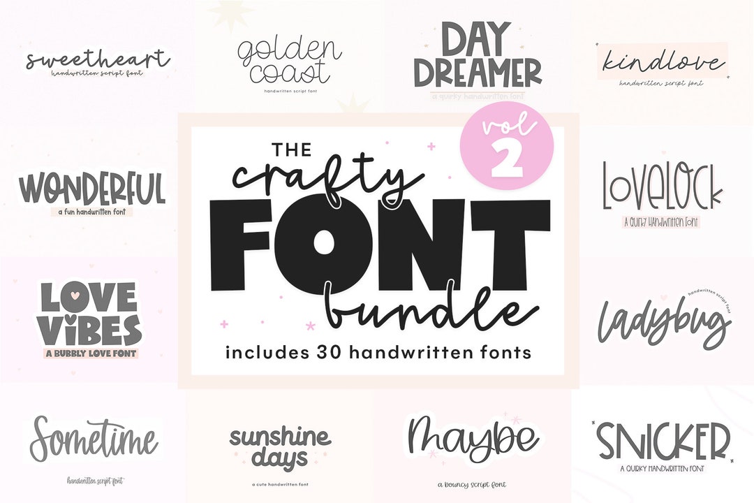 Font Bundle - Cricut Font, Cute Fonts, Cricut Font Bundle, Procreate ...