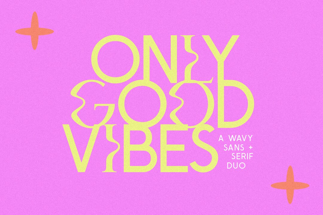 Only Good Vibes Retro Font - Groovy Font, Modern Font, Wavy Font ...