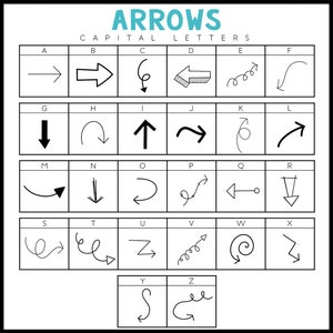 Arrows Font - Doodles - Dingbat Font - TTF - Etsy