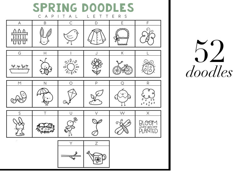 Spring Fling - A Hand-drawn Doodle Font - Spring Doodles - TTF - Etsy