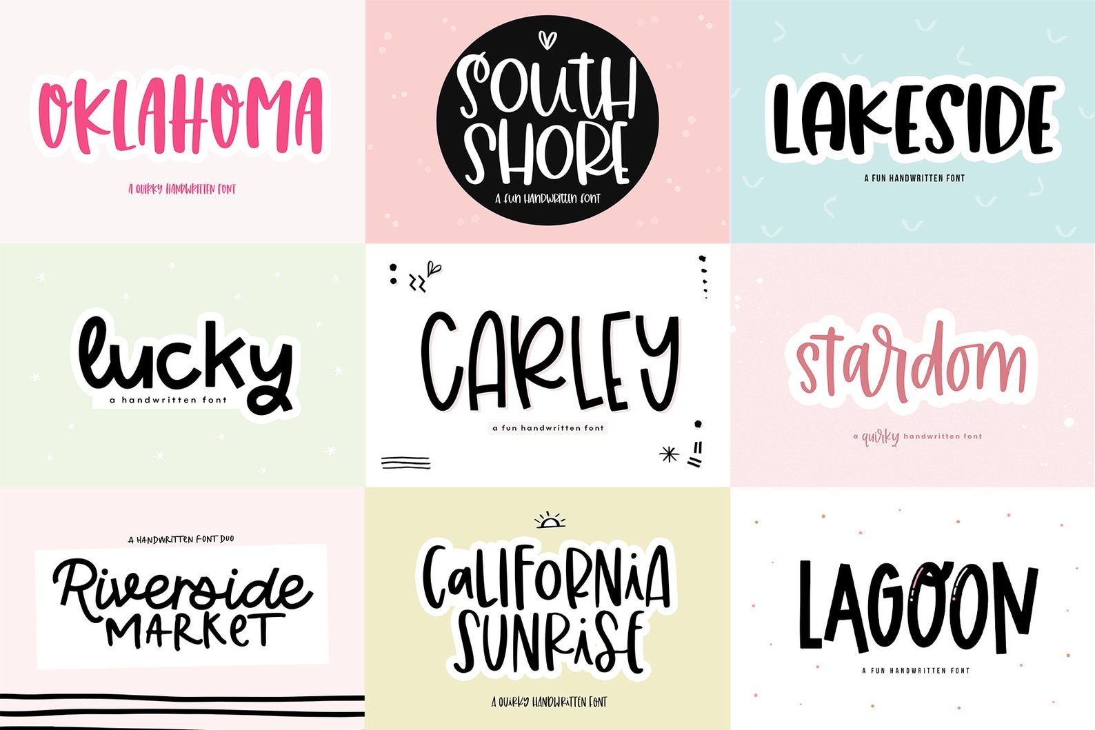 Font Bundle 10 Fonts for Crafters Cricut Font Bundle Cute | Etsy