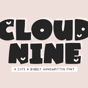 Cloud Nine Font - Valentines Day Font, Cute Font, Hearts Font, Cricut ...