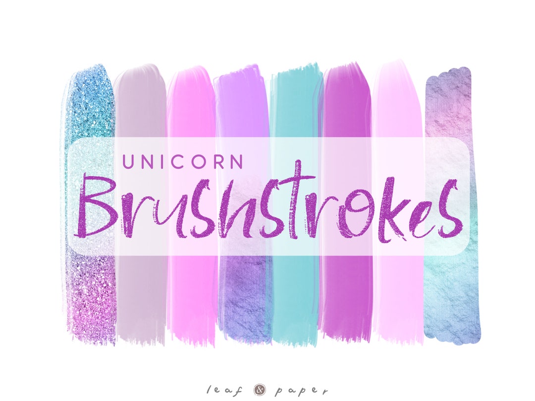 Watercolor Unicorn Brushstrokes - Unicorn Clipart - Glitter Clipart ...