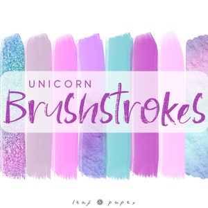 Watercolor Unicorn Brushstrokes - Unicorn Clipart - Glitter Clipart ...
