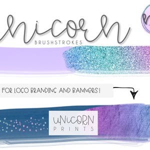 Watercolor Unicorn Brushstrokes - Unicorn Clipart - Glitter Clipart ...