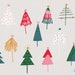 Boho Christmas Trees Clipart, Modern Trees, Messy Christmas Trees, Boho ...