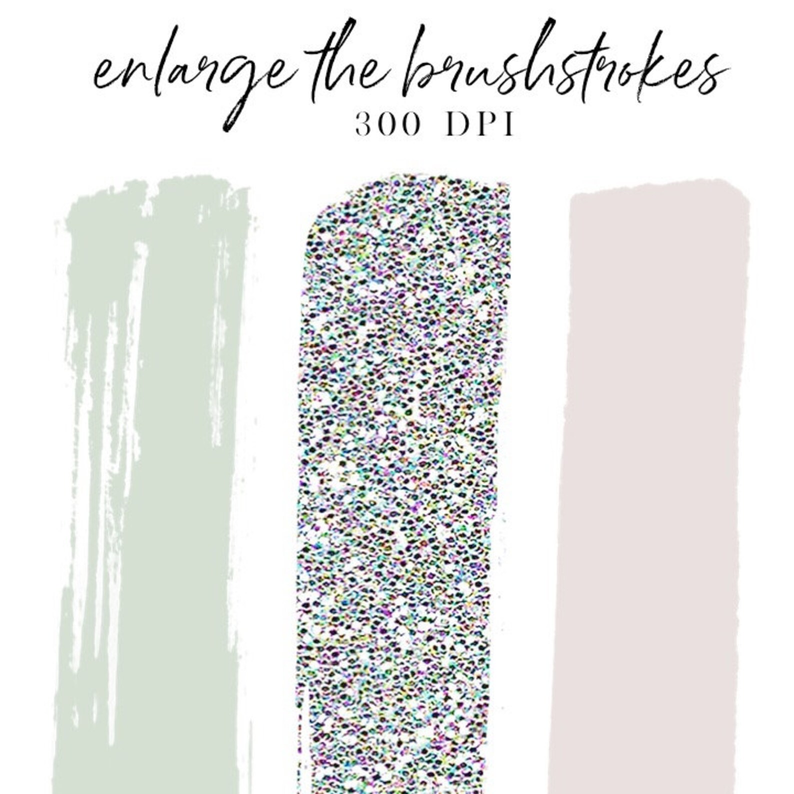 Green Blue Pink Brushstrokes Pastel Watercolor Clipart | Etsy