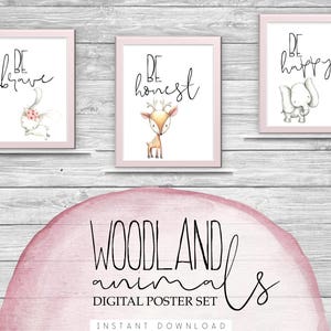 Woodland Animals Printable Wall Art - 8x10 Posters - Inspirational ...