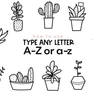 Fancactus - A Hand-drawn Doodle Font - Cactus and Succulent Doodles ...