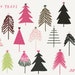 Boho Christmas Trees Clip Art, Modern & Messy Clip Art Collection ...