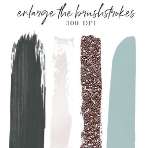Pink and Slate Grey Brushstrokes - Watercolor Clipart [hamptons] - Etsy