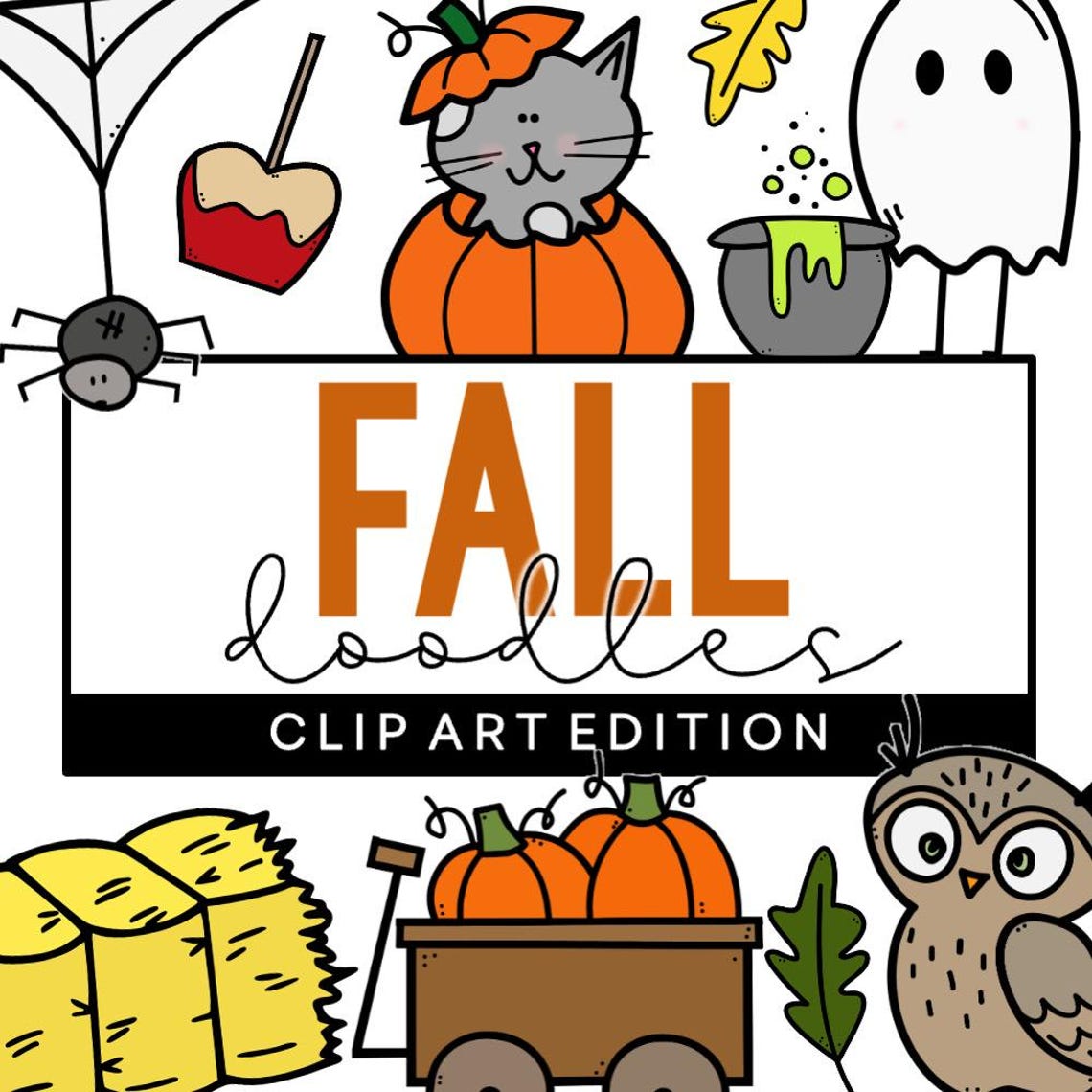 Cute Fall and Halloween Clip Art - Halloween Illustrations, Fall ...