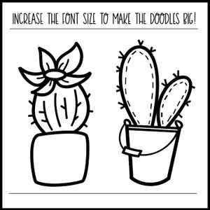 Fancactus - A Hand-drawn Doodle Font - Cactus and Succulent Doodles ...