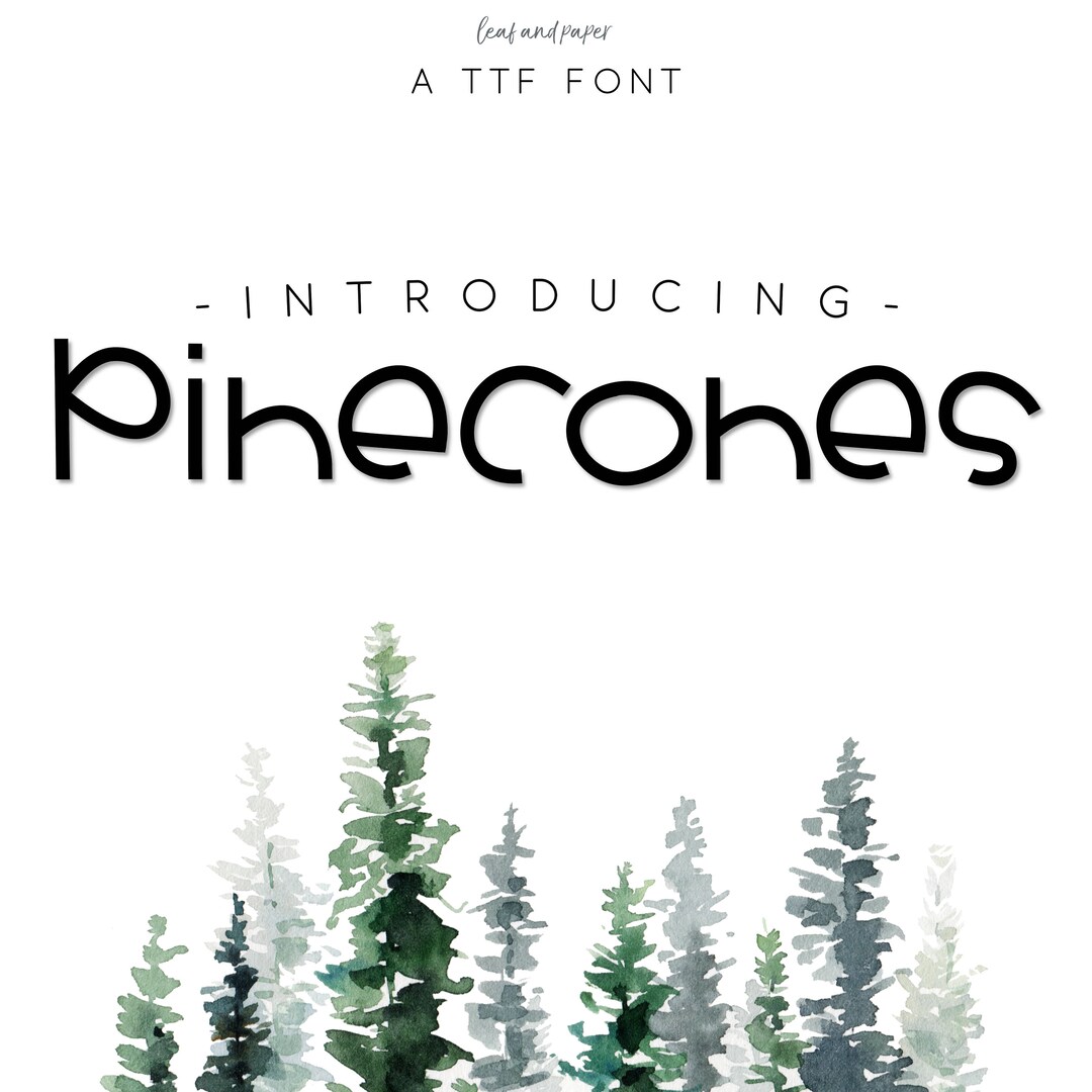 Pinecones Font - a Unique Font - TTF - Etsy