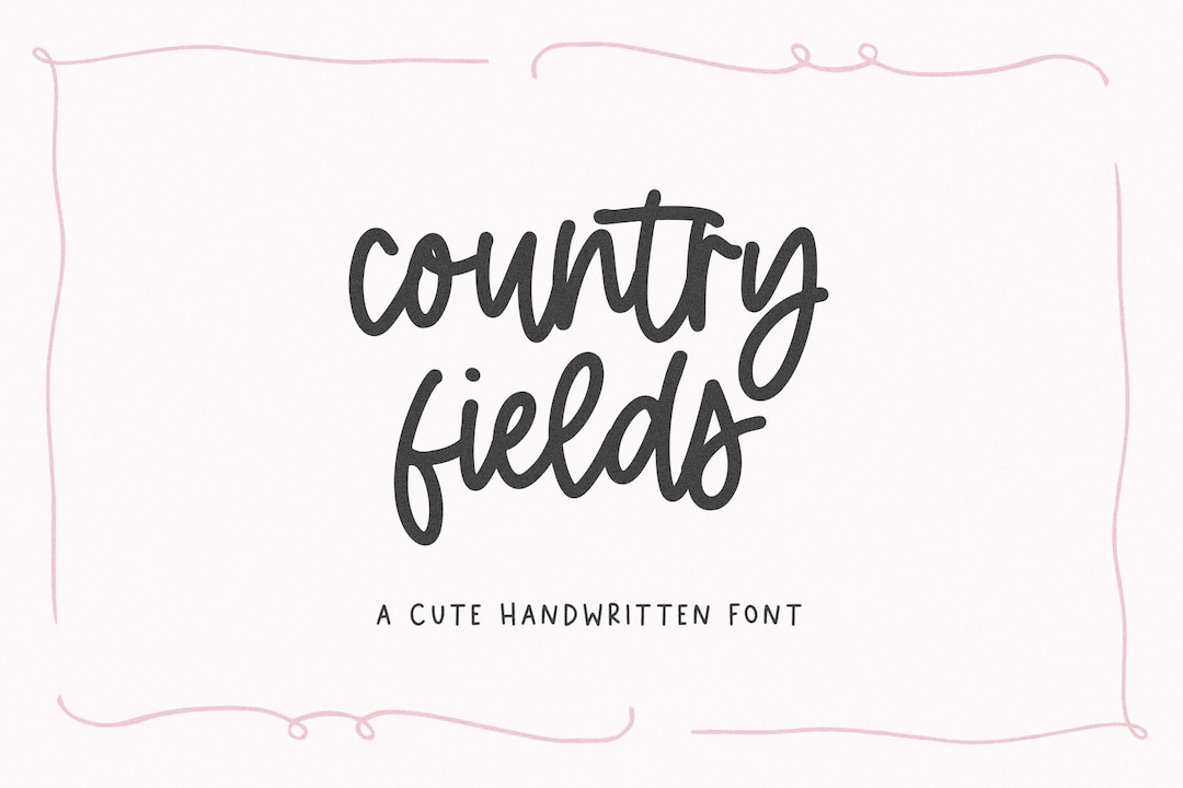 Country Fields - Handwritten Script Font, Cricut Fonts, Wedding ...