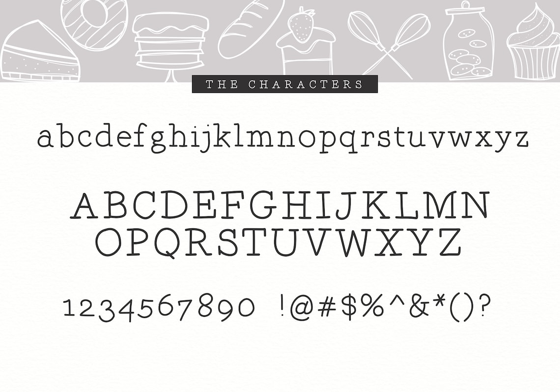 The Bakery - A Handwritten Serif and Doodle Font - TTF / OTF - Etsy