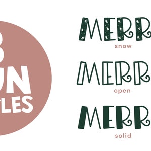 Merry Merry Font - Fun Handwritten Font in Three Styles, Christmas Font ...