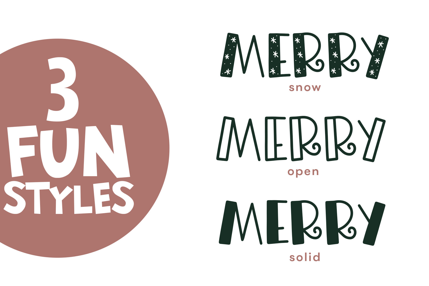 Merry Merry Font Fun Handwritten Font in Three Styles TTF | Etsy