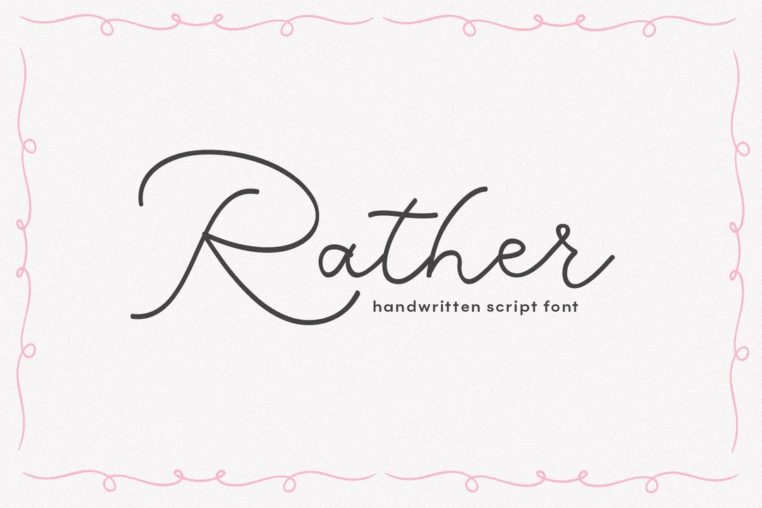 Rather Font - Script Font, Cute Font, Cricut Fonts, Coquette Font, Wedding Invitation Fonts ...