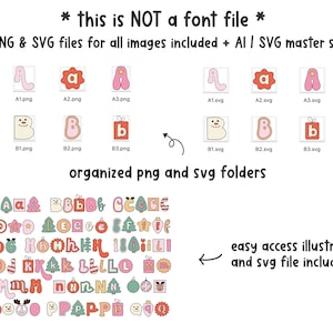 Retro Christmas Alphabet Set - PNG Retro Letters, SVG Retro Letters ...