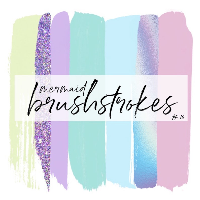 Mermaid Brushstrokes Mermaid Clipart Glitter Clipart - Etsy