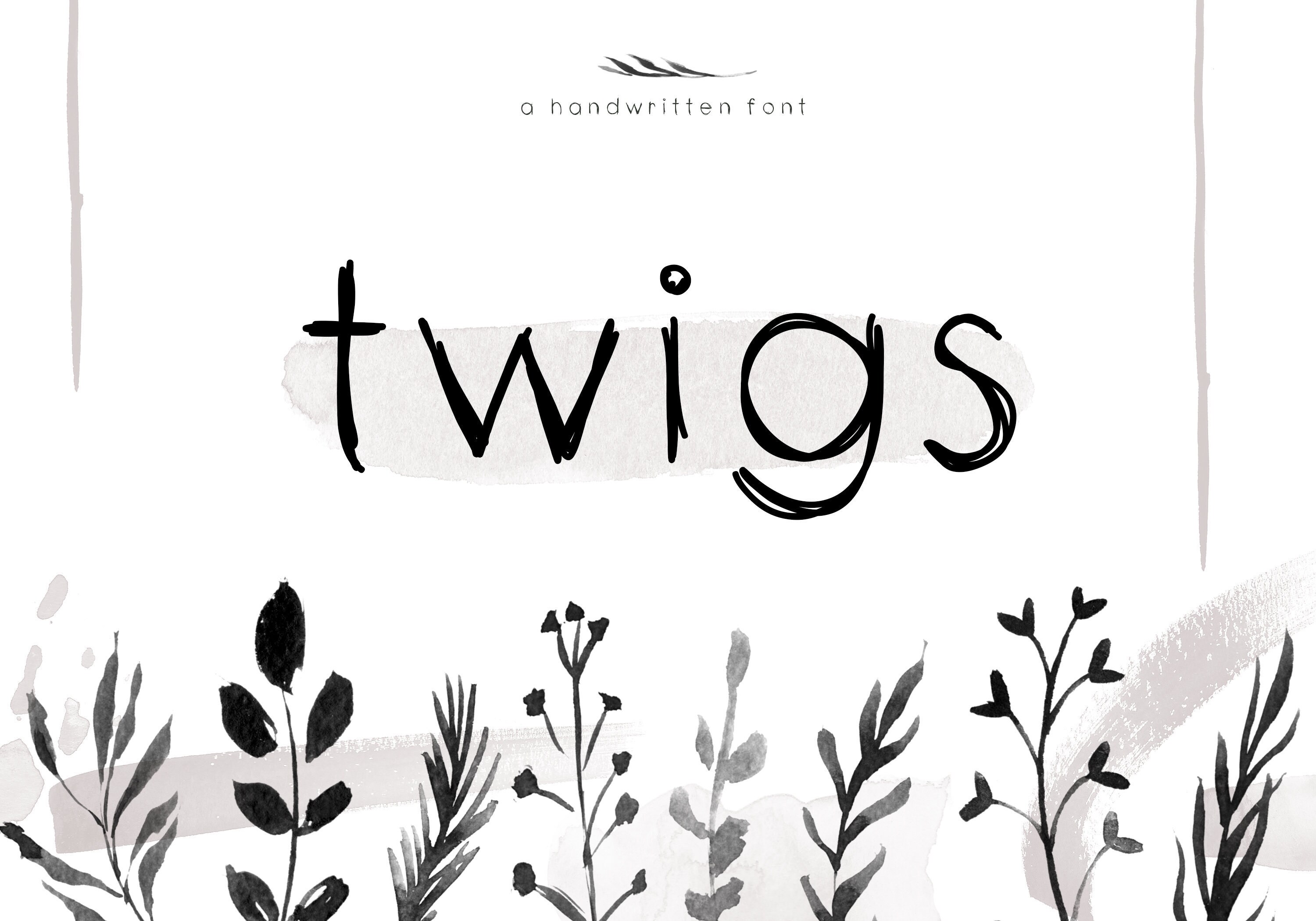 Twigs Handwritten Scribble Font TTF / OTF - Etsy