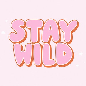 Wildside Font - Retro Font, Groovy Font, Boho, Bubbly Font, Shadow Font ...