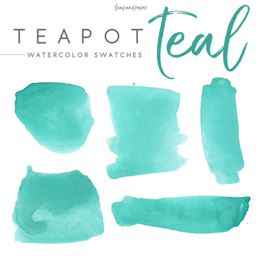 Watercolor TEAL Swatches - Watercolor Clipart - Brushstrokes for ...