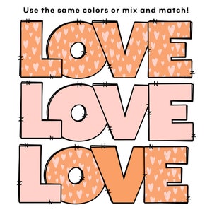 Doodle Alphabet Clip Art Set, Valentine's Day Alphabet, Sublimation ...