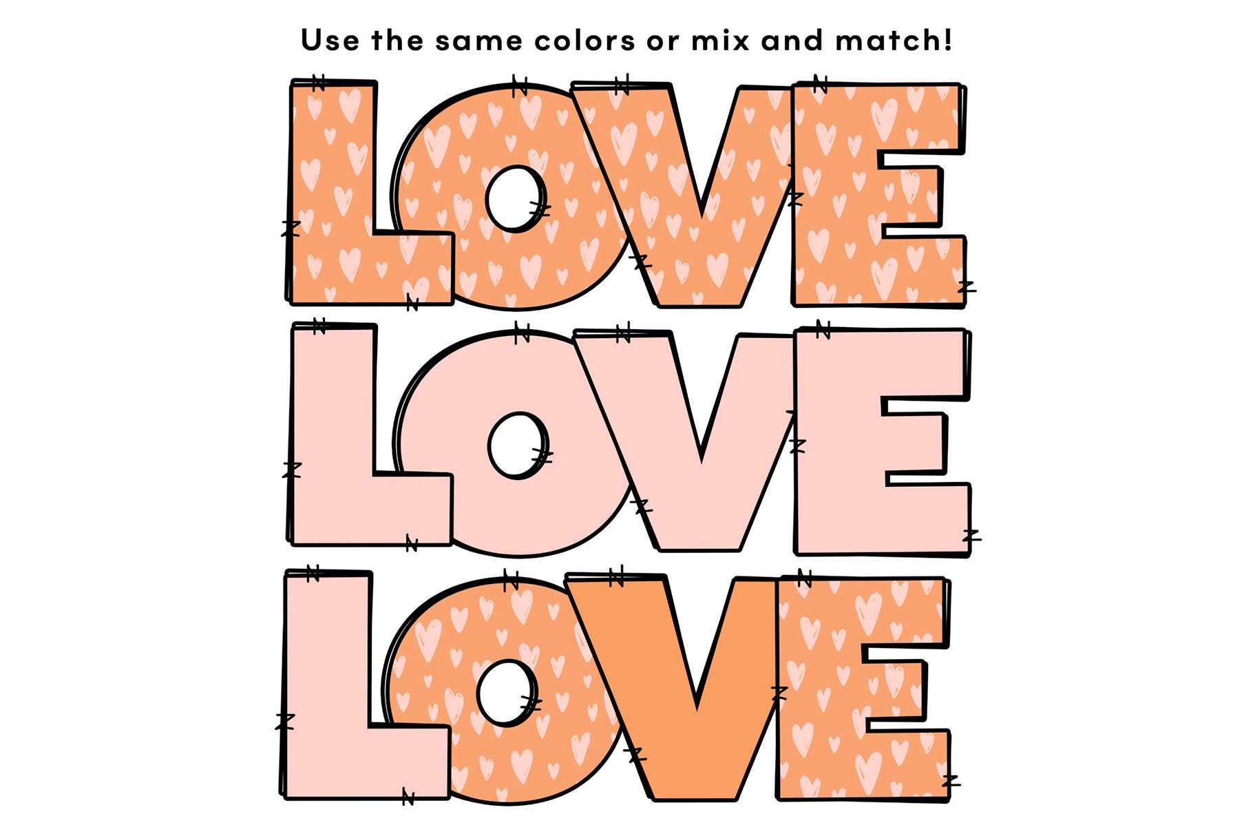 Doodle Alphabet Clip Art Set Valentine's Day Alphabet - Etsy