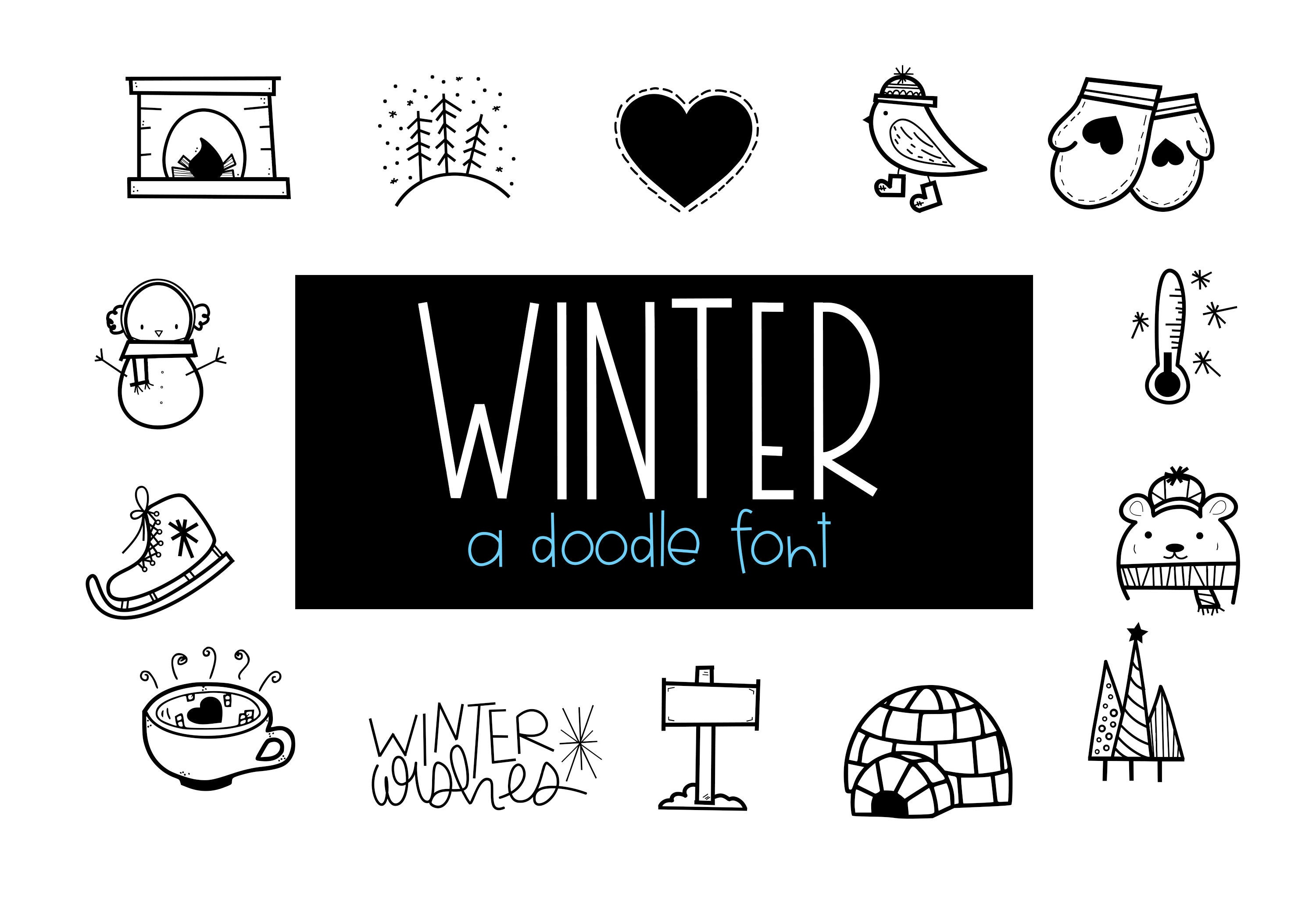 Winter Wishes - A Hand-drawn Doodle Font - Winter/christmas - TTF - Etsy
