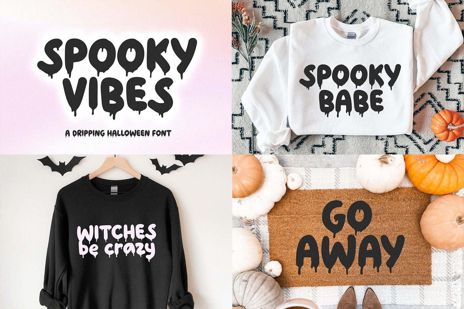 Halloween Font Bundle Spooky Fonts Dripping Font Cricut - Etsy