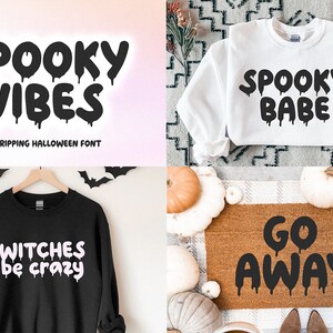 Halloween Font Bundle, Spooky Fonts, Dripping Font, Cricut Font Bundle ...