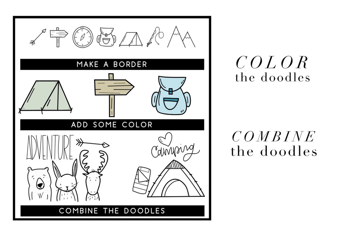 Adventure - A Hand-drawn Doodle Font - Camping/outdoors - TTF - Etsy