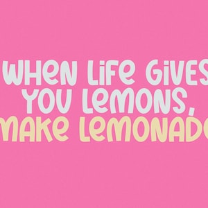 Pink Lemon Font - Quirky Font, Cricut Font, Procreate Fonts, Bouncy ...