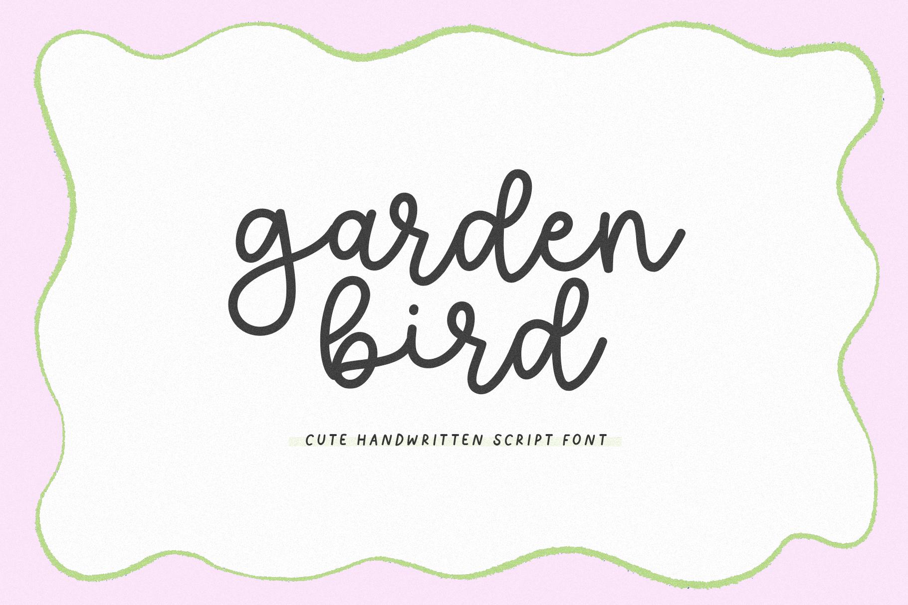 Garden Bird Font - Handwritten Script Font, Cricut Fonts, Goodnotes ...