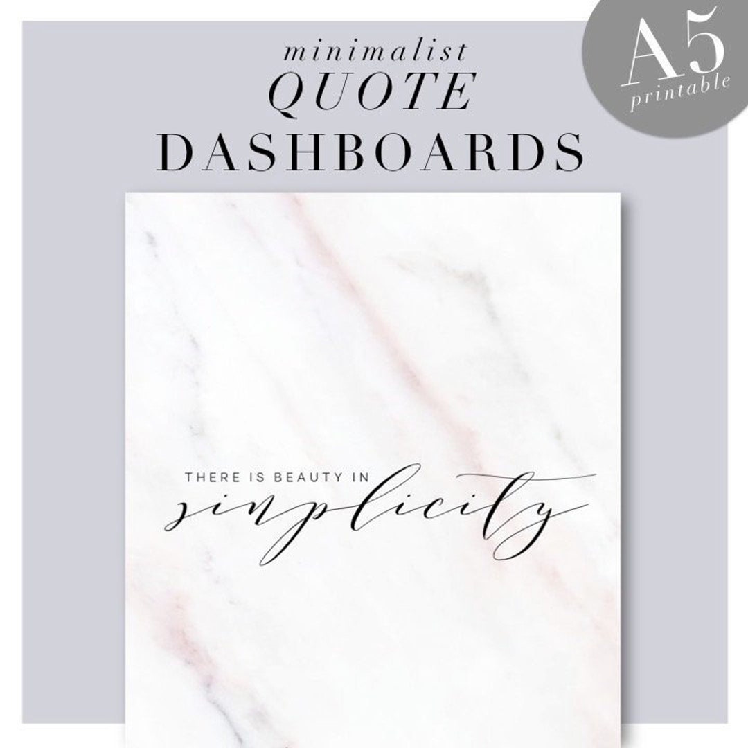 Minimalist Quotes - Printable Dashboards / Planners (blush Marble ...