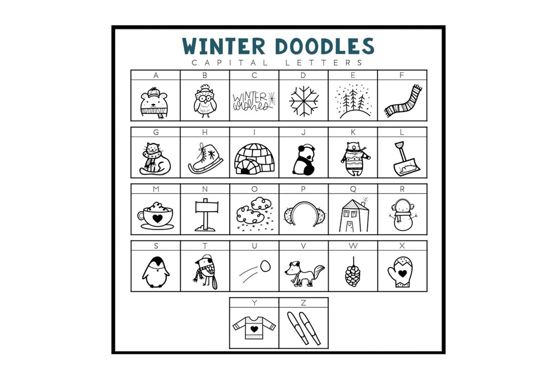 Winter Wishes A Hand-drawn Doodle Font Winter/christmas | Etsy