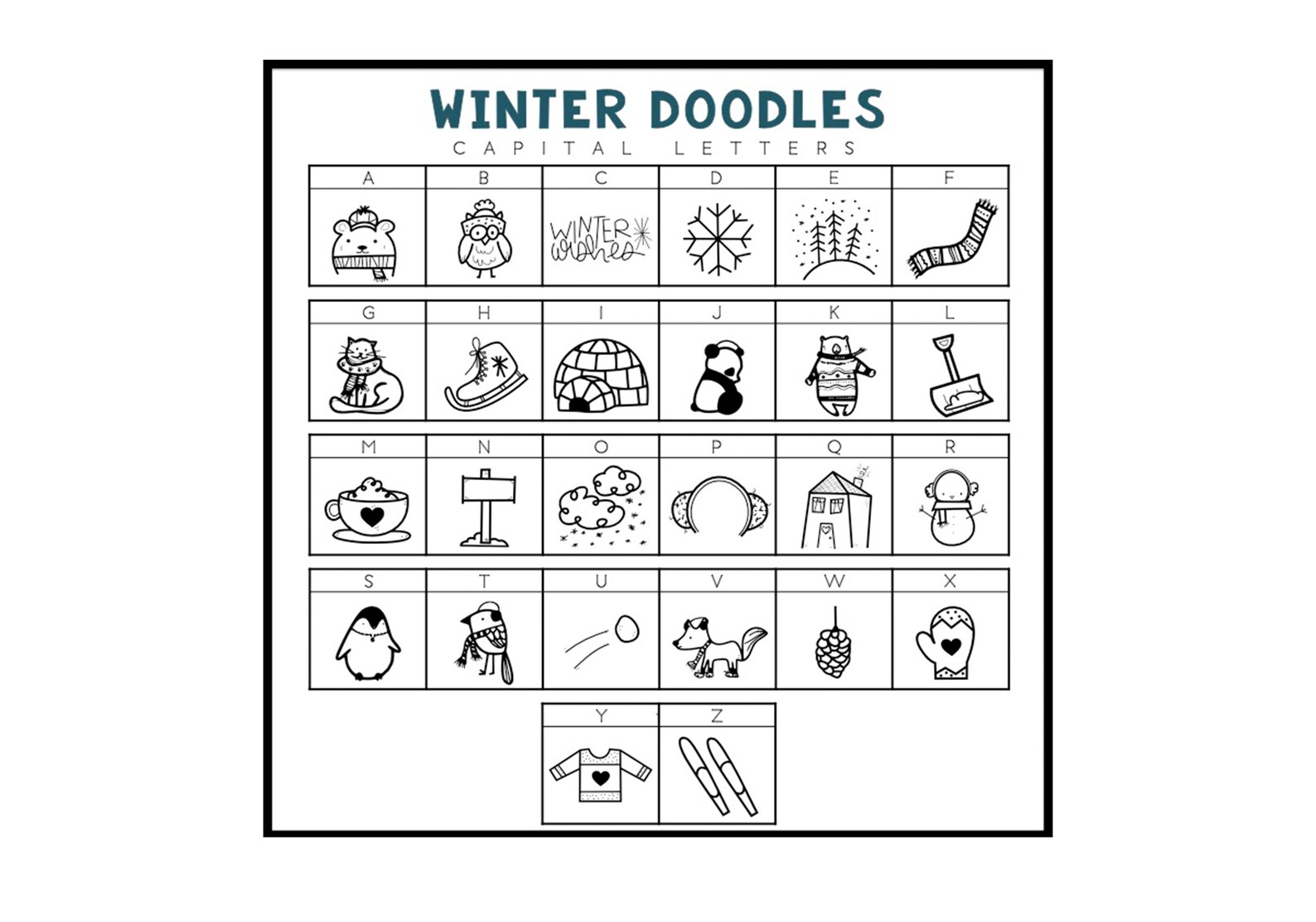 Winter Wishes - A Hand-drawn Doodle Font - Winter/christmas - TTF - Etsy