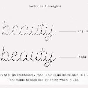 Love Stitch Font - Stitched Font, FAUX Embroidery Font, Stitching Font ...