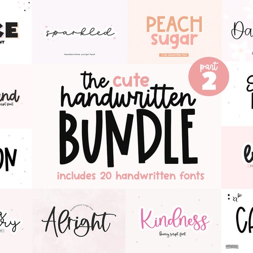Font Bundle Cute Fonts Cricut Font Bundle Script Fonts - Etsy
