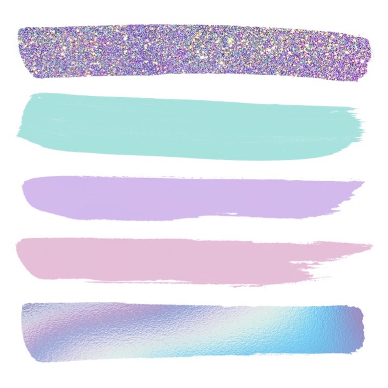 Mermaid Brushstrokes - Mermaid Clipart - Glitter Clipart - Watercolor ...